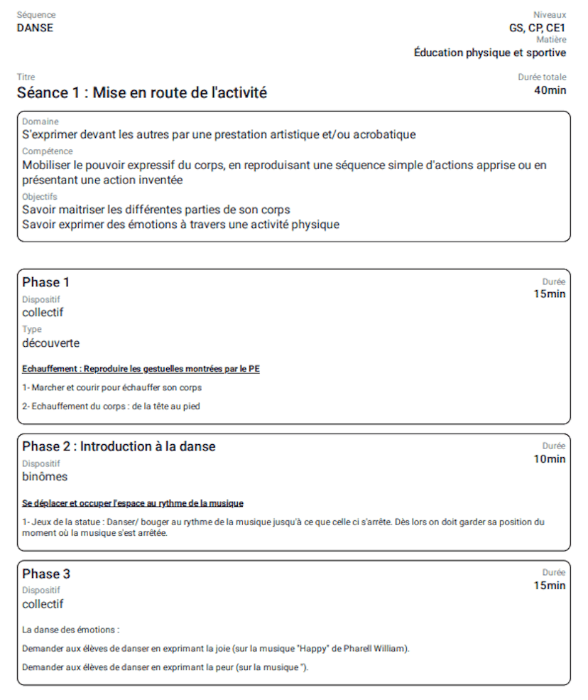 Fiches de préparations en ligne - enseignant - Teetsh